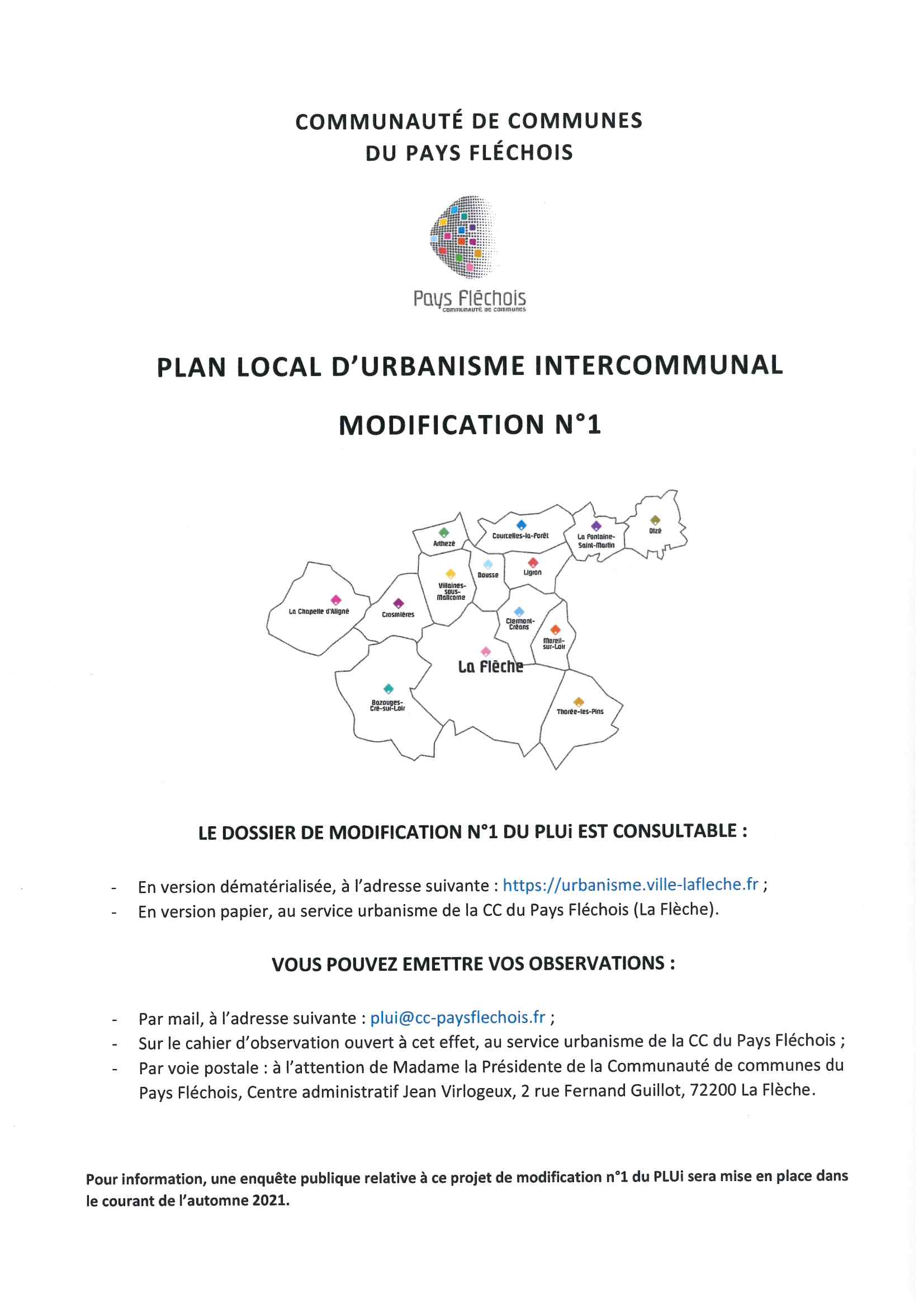 Modification n°1 du Plan Local d'Urbanisme intercommunal > Bazouges-Cré sur Loir