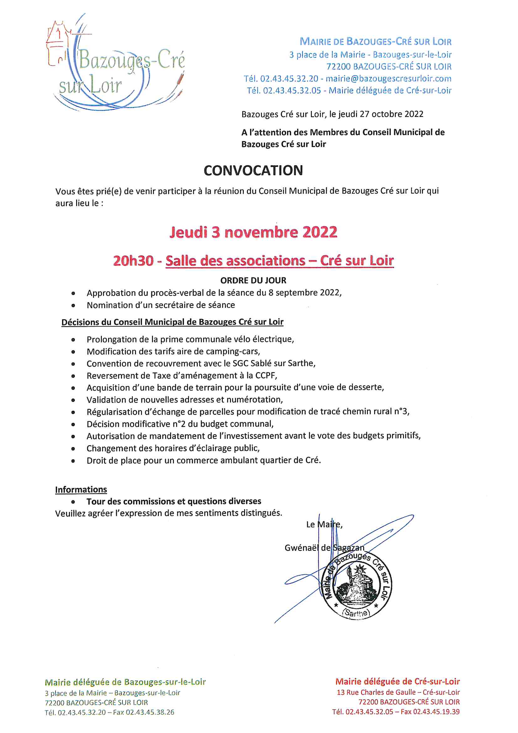 Bienvenue sur le site officiel de Bazouges-Cré sur Loir > Bazouges-Cré sur Loir