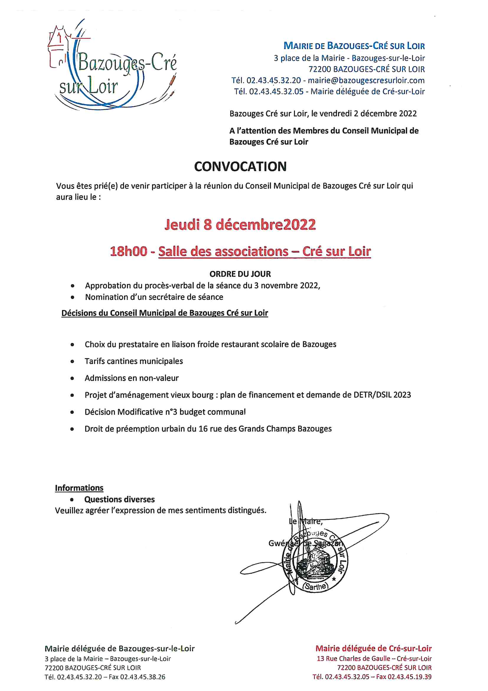 Bienvenue sur le site officiel de Bazouges-Cré sur Loir > Bazouges-Cré sur Loir