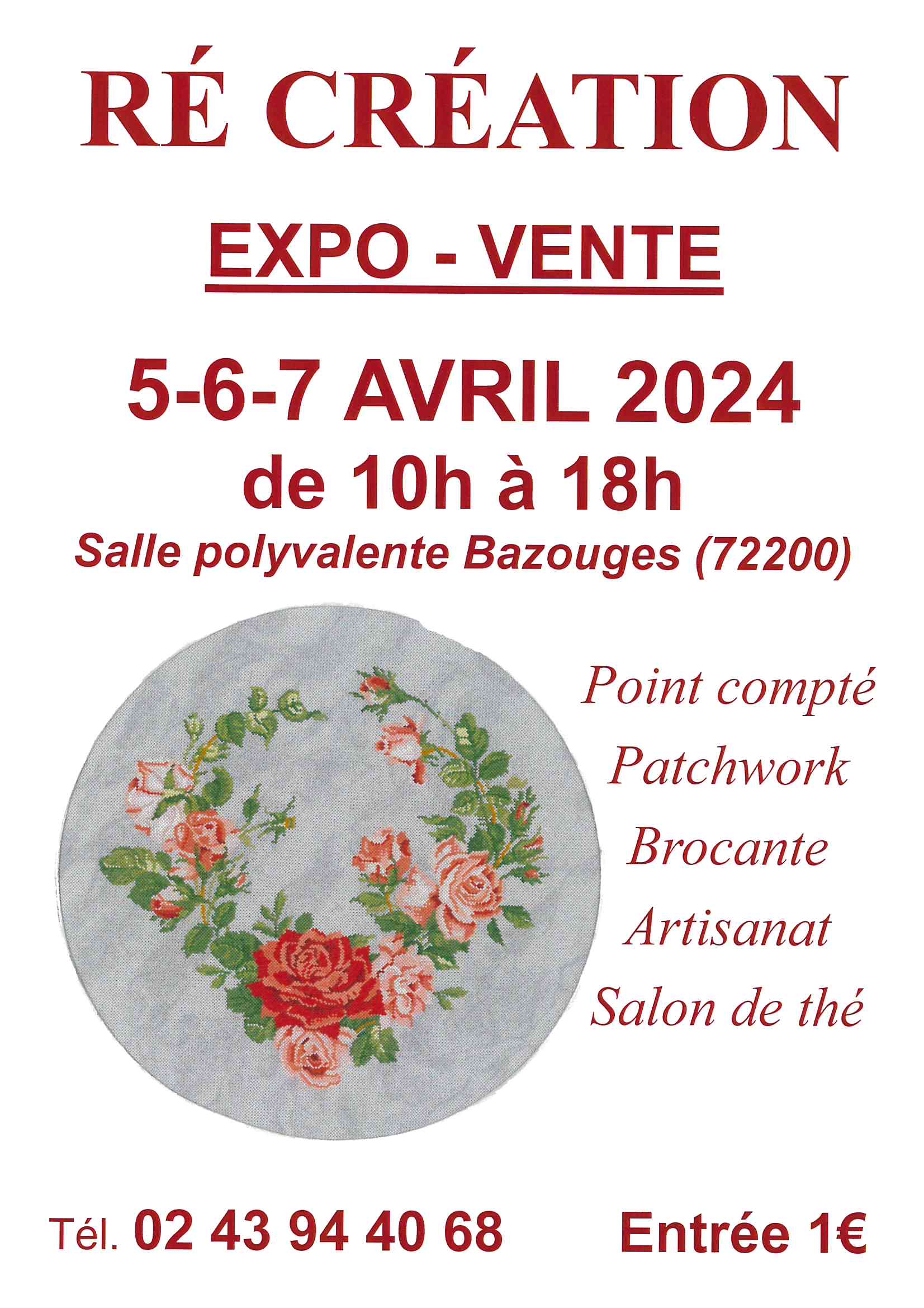 Ré Création-Expo vente - 5,6 et 7 avril 2024 > Bazouges-Cré sur Loir